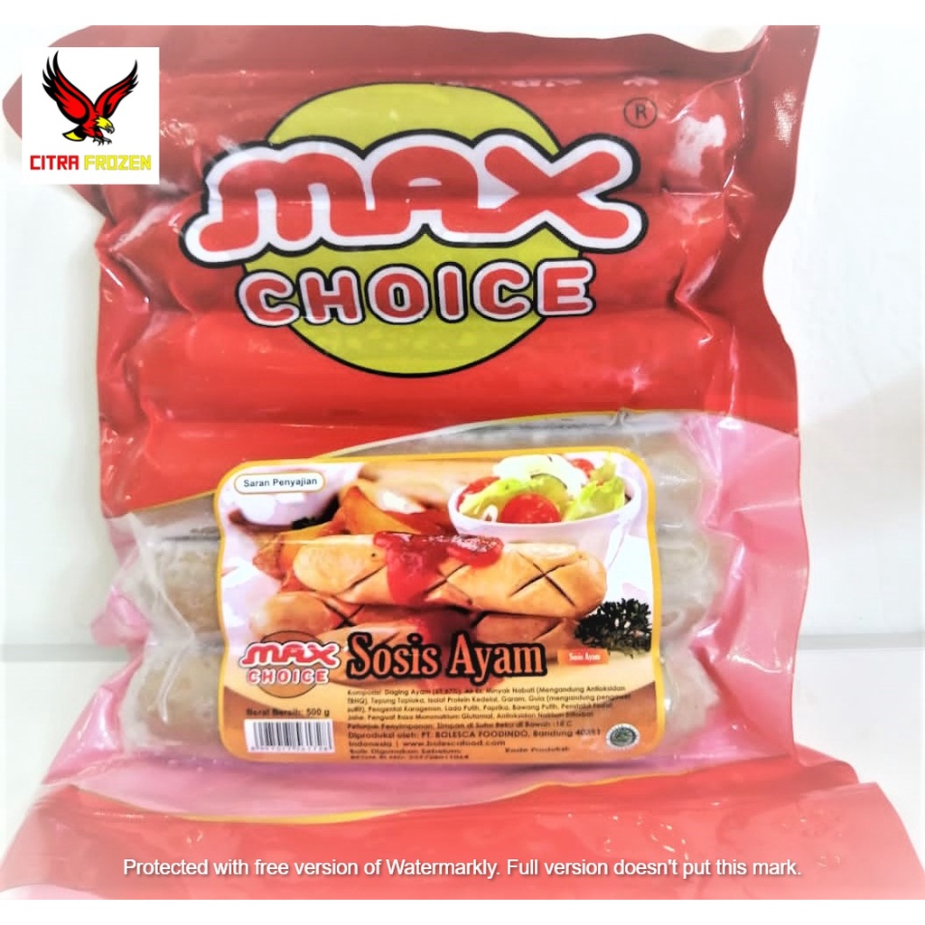 Jual Max Choice Sosis Ayam 500gr (6 pcs) | Shopee Indonesia
