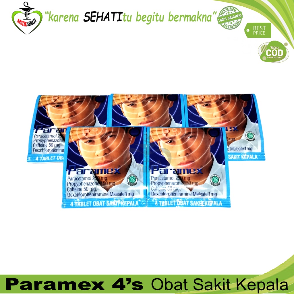 Jual PARAMEX TAB PER 5 STRIP OBAT SAKIT KEPALA PUSING ANALGESIK ...