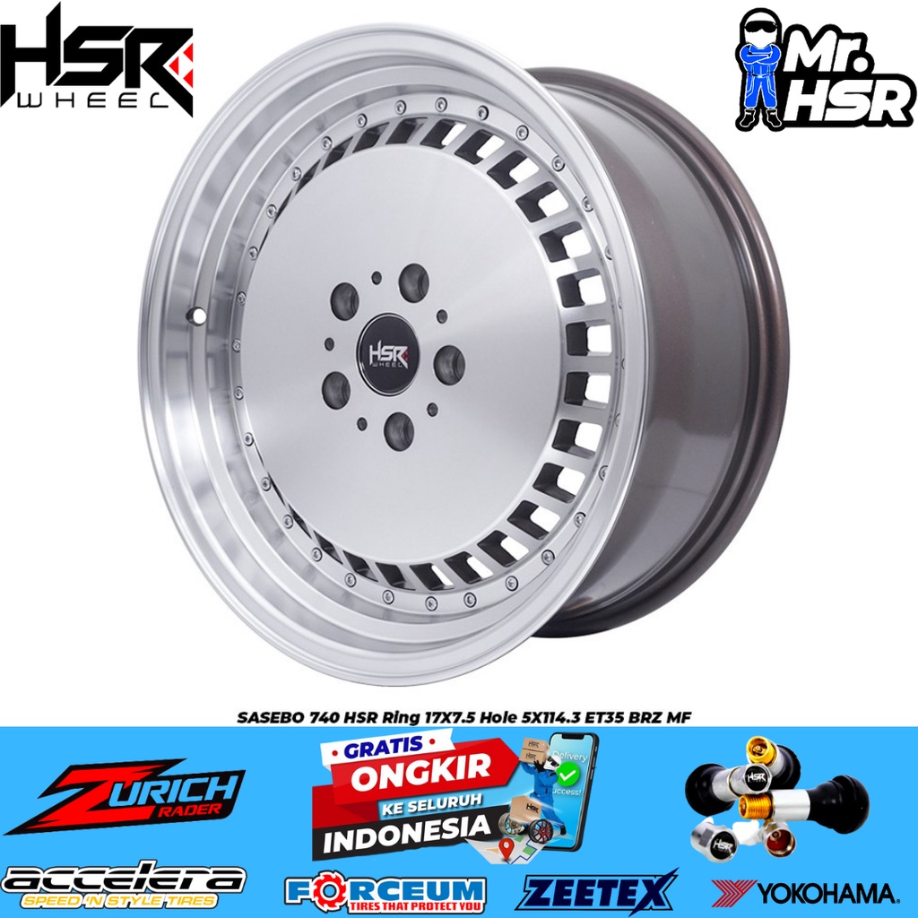 Jual velg mobil racing celong ring 17 murah hsr sasebo lebar 7,5 lubang baut 5 et35 silver ...