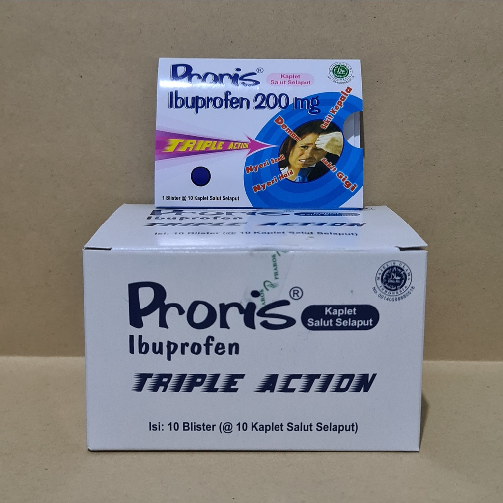 Jual Proris Ibuprofen Kapsul Triple Action per BOX isi 10 Blister ...