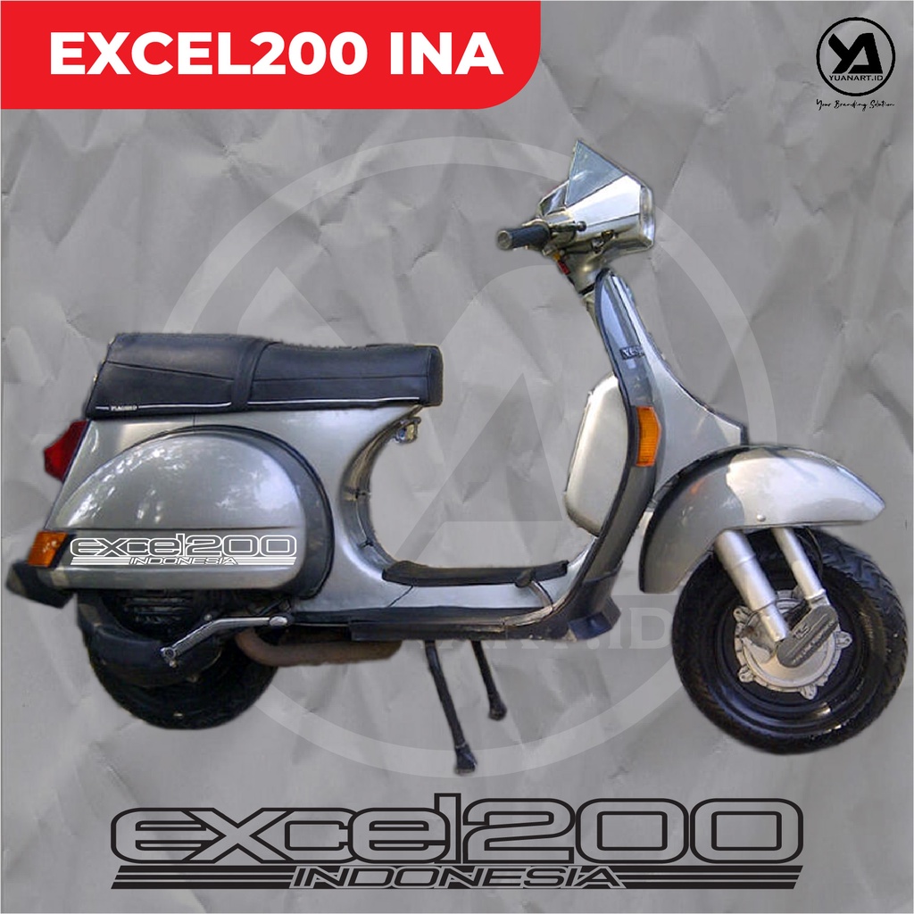 Jual Sticker vespa EXCEL 150 Cuting Stiker EXCEL 200 Variasi Nama ...