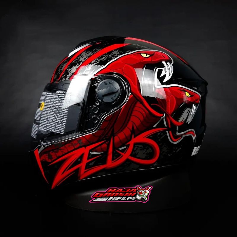 Jual HELM ZEUS 811 BLACK AL48 RED ORIGINAL HELM TOURING ZEUS COBRA ...