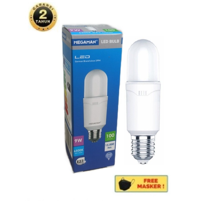 Jual Lampu Bohlam LED STICK MEGAMAN 9 WATT 6500K Cahaya Putih Bergaransi | Shopee Indonesia
