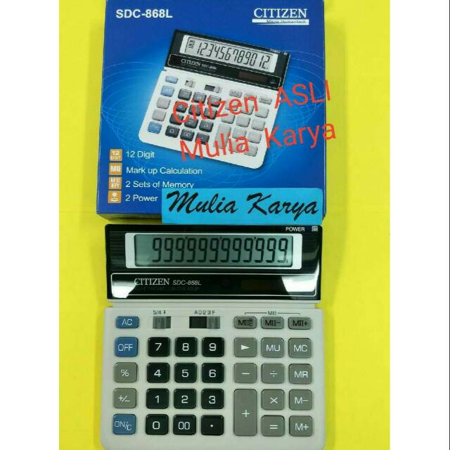Jual Calculator Citizen SDC 868 ASLI / kalkulator citizen | Shopee ...