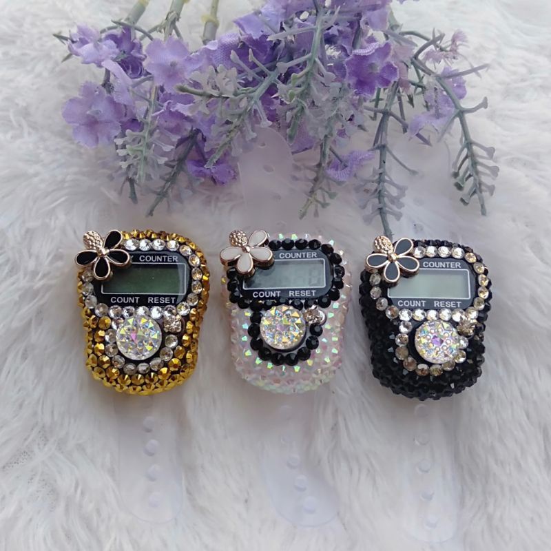 Jual tasbih digital blink satu bunga blink tasbih motif hitam list ...