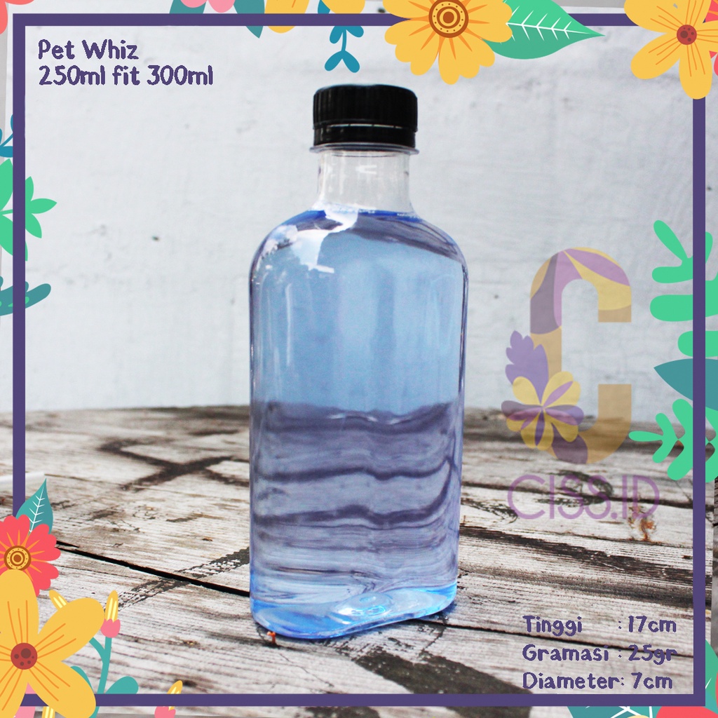 Jual BOTOL PLASTIK PET WHIZZ GEPENG TEBAL 300ML CLEAR KEMASAN MINUMAN ...