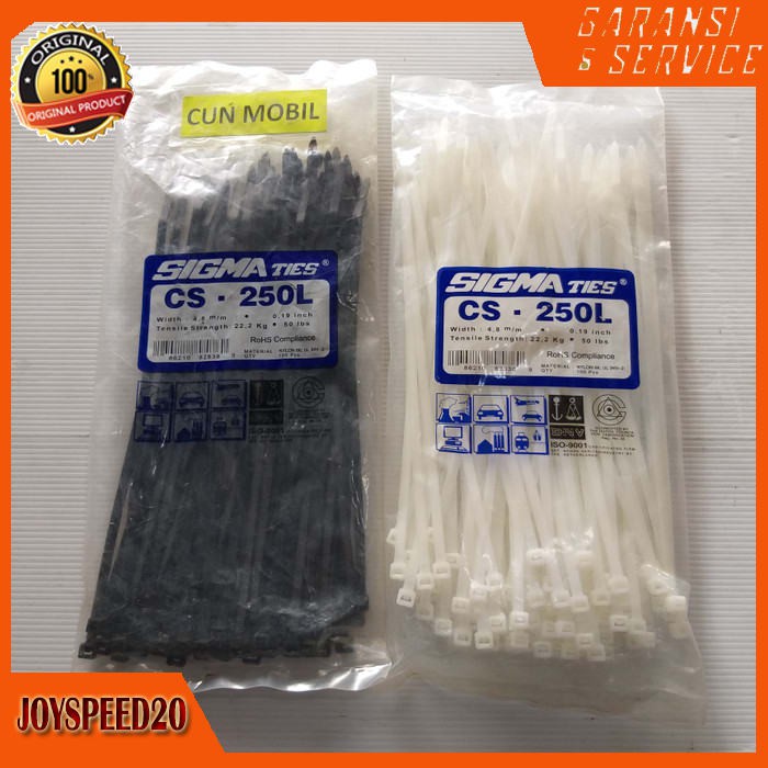 Jual Kabel ties insuloc 250L 25 cm merk Sigma Ties harga per pack isi ...
