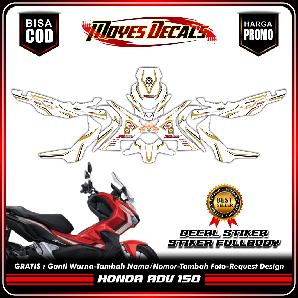 Jual Decal ADV 150 Full Body Motor Variasi Warna Putih Keren Terbaru ...