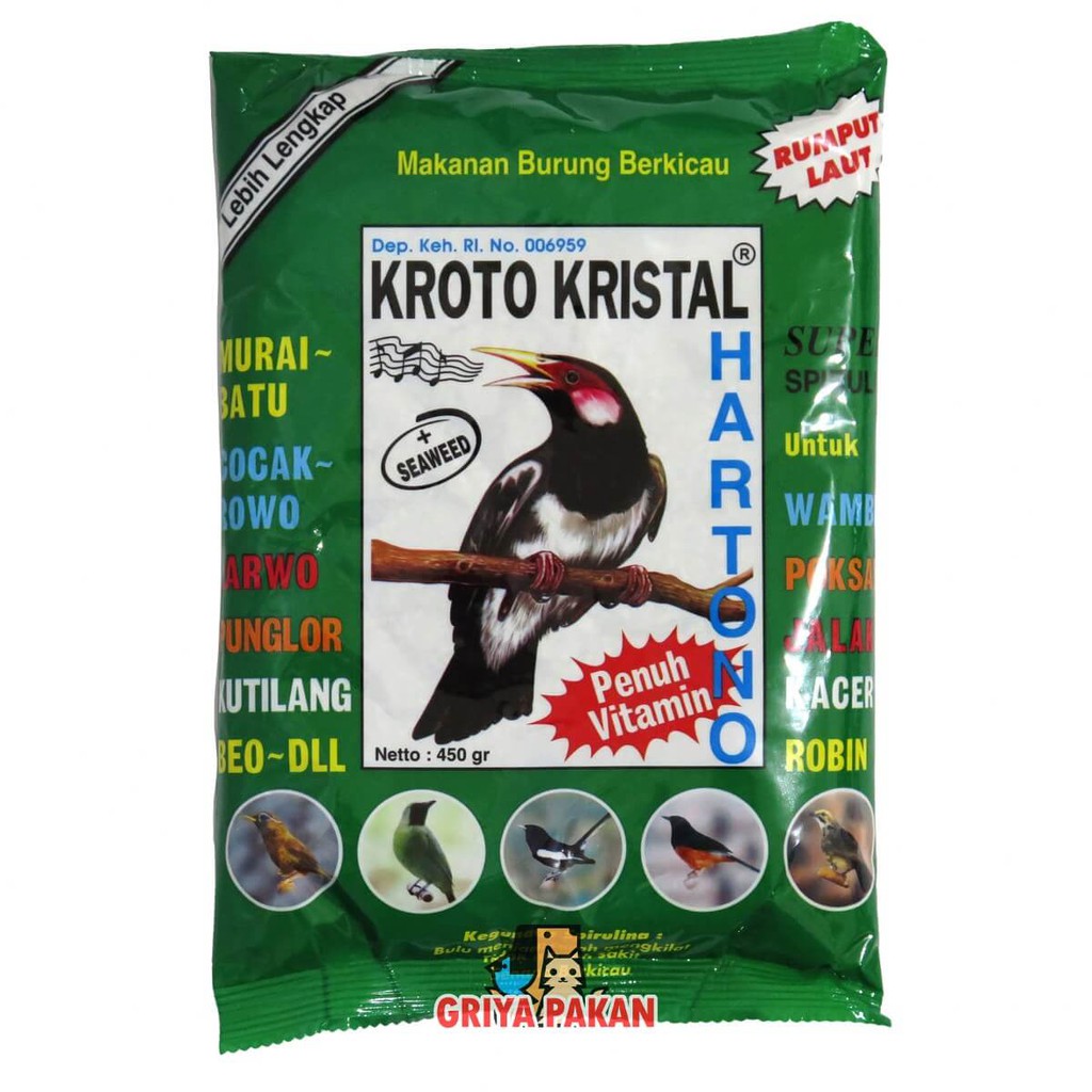 Jual Kroto Kristal Hijau 450g & Merah 400g / pakan burung berkicau ...