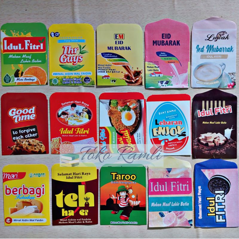 Jual Amplop Angpao Lebaran Snack Minuman Isi 10 pcs Unik Ukuran Medium ...