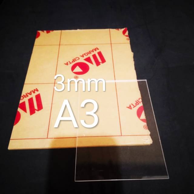 Jual Acrylic akrilik lembaran 3mm bening clear ukuran A3 (42x30cm ...