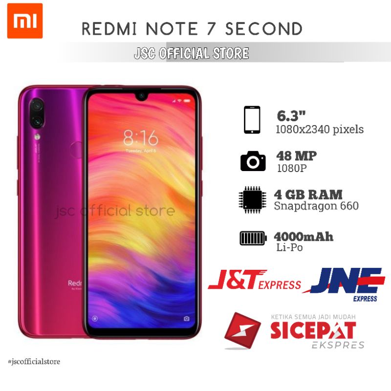 Jual Xiaomi Redmi note 7 second/ bekas Ram 4/64 fullset no minus ...