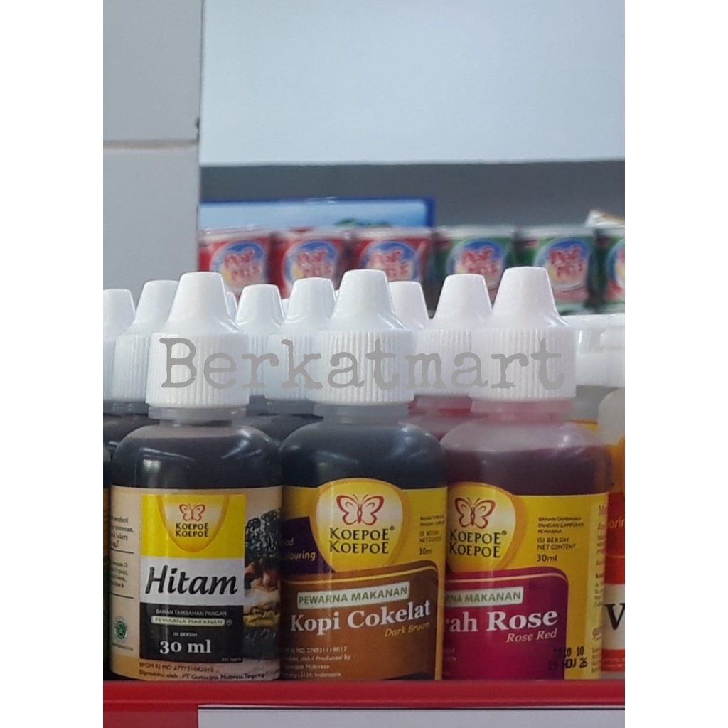 Jual Pewarna Koepoe Koepoe Food Coloring Kupu Kupu Merah Rose / Hitam ...