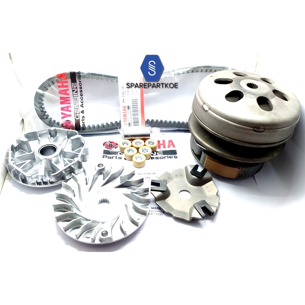 Jual PAKET CVT LENGKAP MIO SPORTY/SMILE/SOUL KARBU (VANBELT+RUMAH ROLLER SET+KIPAS+PULLY ASSY ...