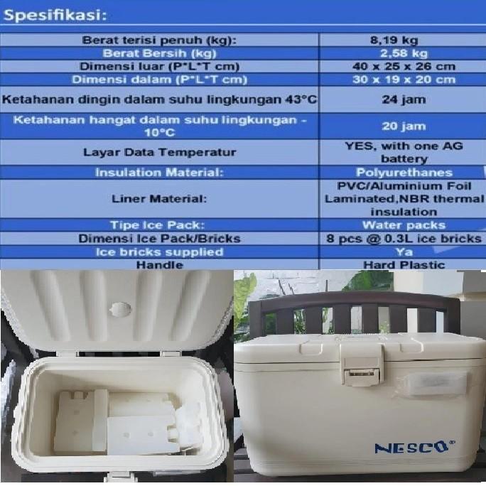 Jual Nay | Cool Vaccine Carrier 12L Tempat Cooler Box 12 Liter Nesco ...