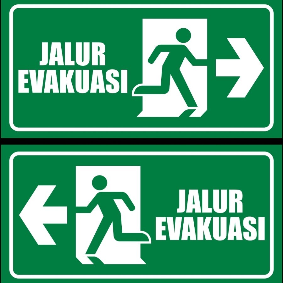 Jual akrilik jalur evakuasi panah / sign rambu pintu darurat arah ...
