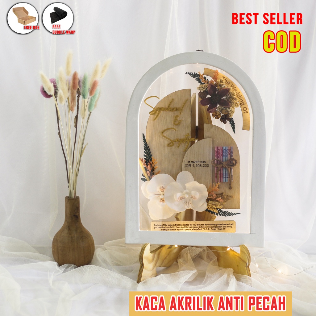 Jual Mahar pernikahan bingkai rustic kado wedding mahar wedding 25x30cm pigura frame 3d | Shopee ...