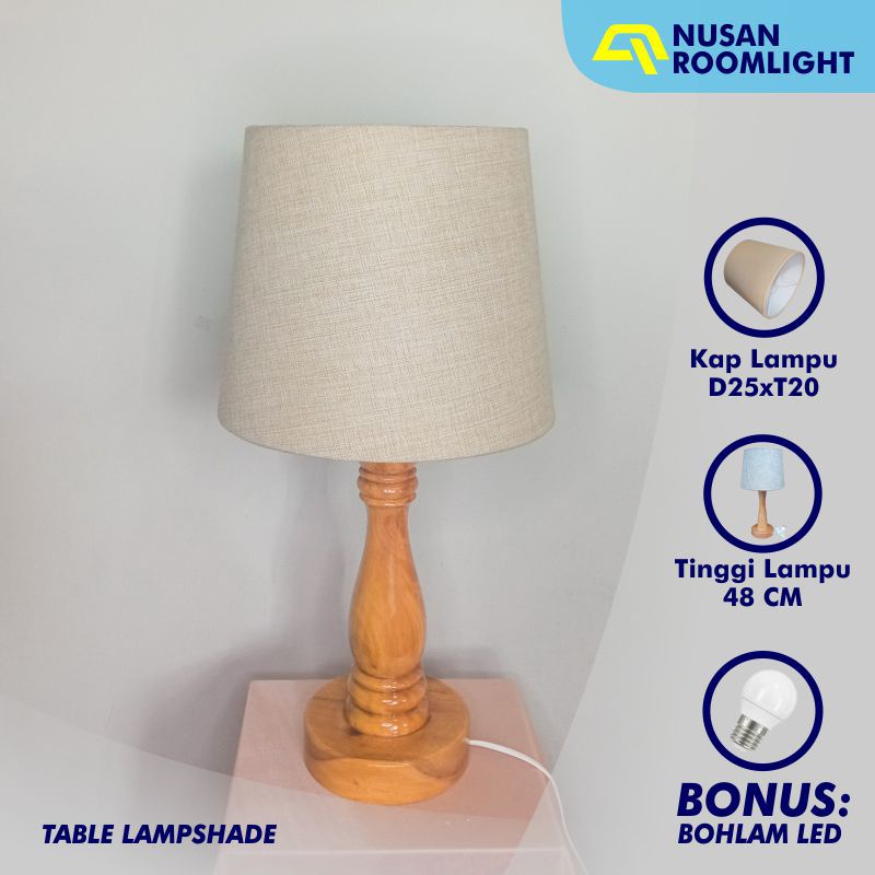 Jual Lampu Meja Table Lampshade NRL07 Lampu Tidur Meja Nakas Hias Kamar Beside Lamp Shade Ruang ...