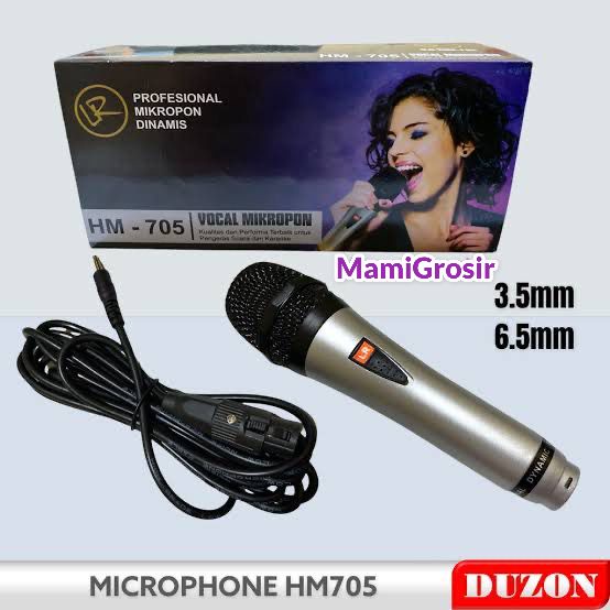 Jual MIC KARAOKE HM 705 MICROPHONE SALON SPEAKER ORIGINAL BODY BESI 2 ...