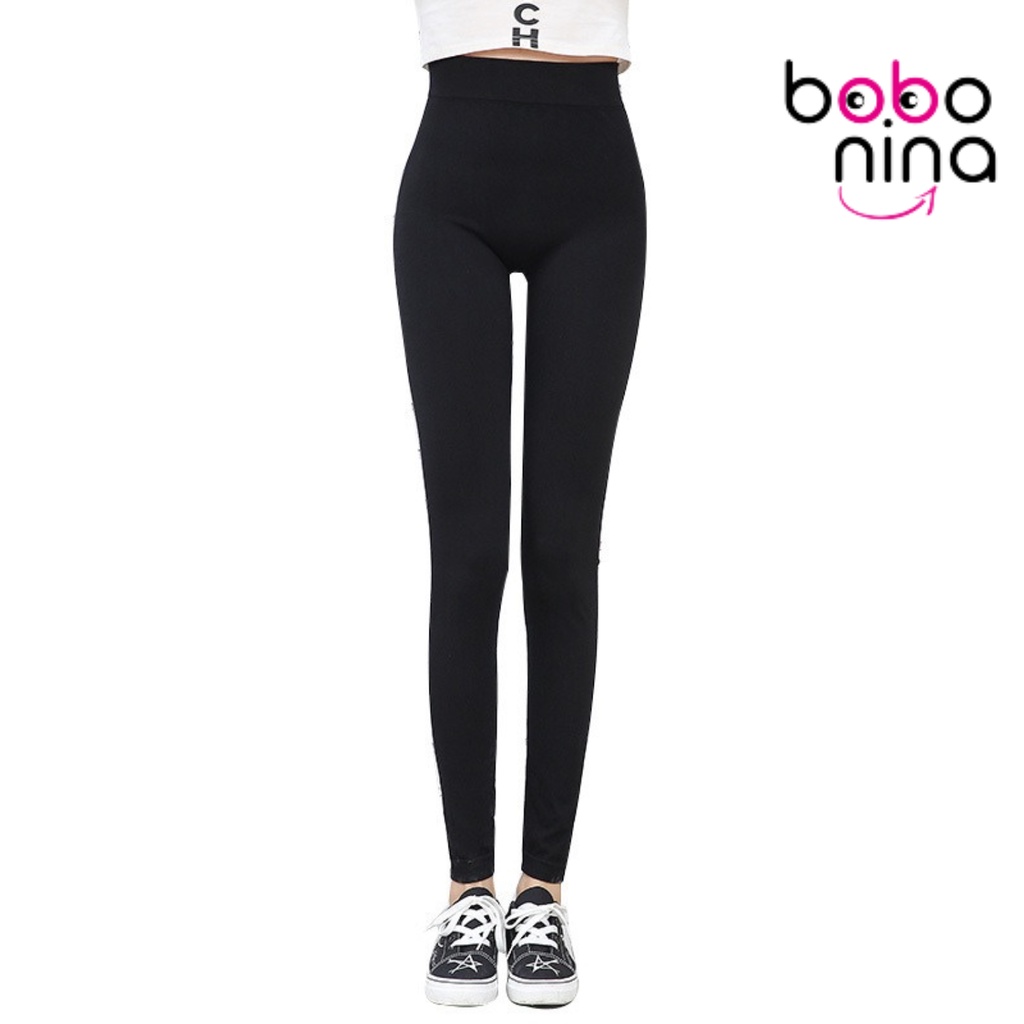 Jual Ninabobo CW002 Celana Legging Panjang Karet Wanita Hitam Polos ...