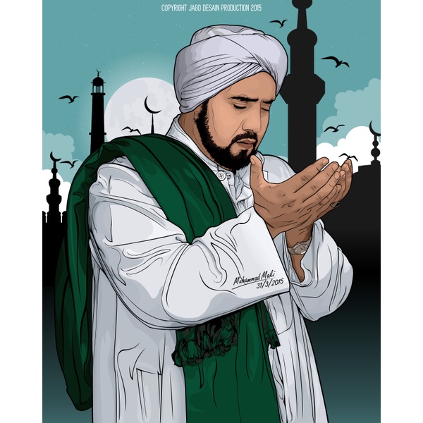 Jual Foto spanduk Habib Syech bin abdul qodir assegaf poster habib syech assegaf hiasan dinding ...