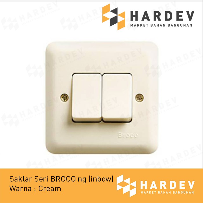 Jual Saklar Merk Broco 6622U Seri IB Warna Cream | Shopee Indonesia
