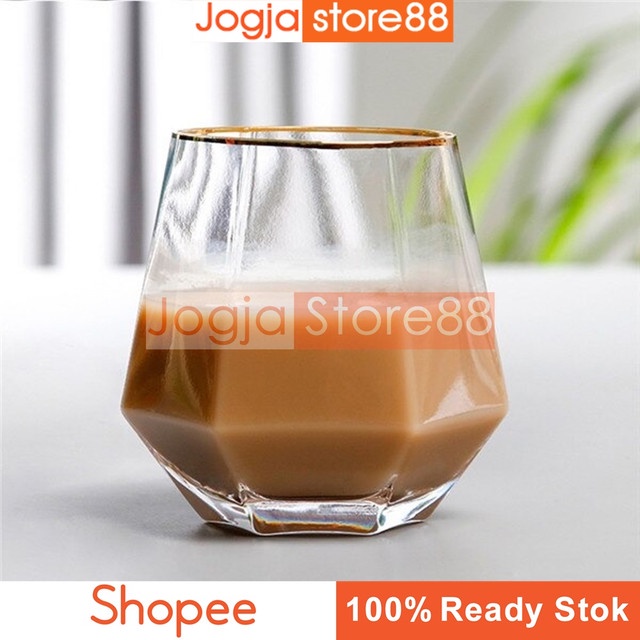 Jual Gelas Minuman Diamond Crystal Glass Cup 310 ml - Transparent ...