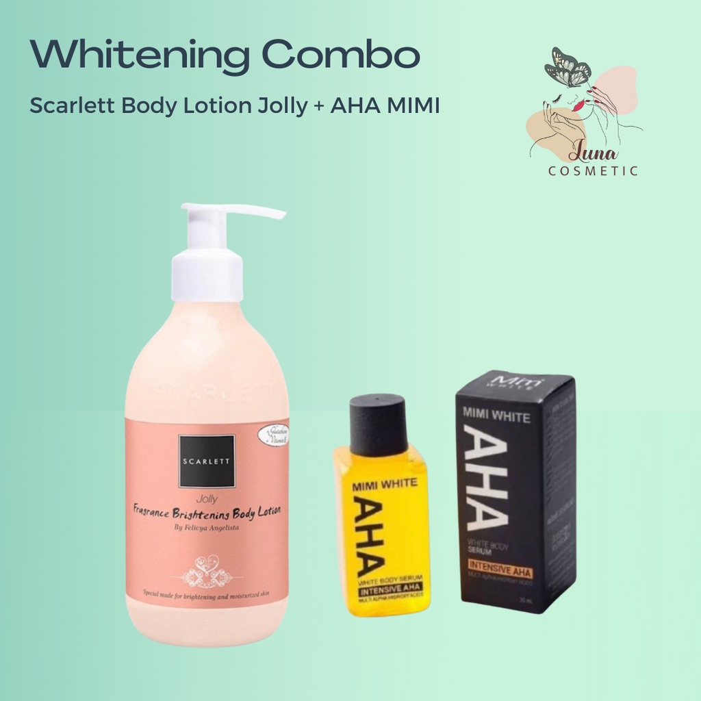 Jual AHA MIMI WHITENING & FIRM BODY SERUM + SCARLETT WHITENING BODY ...