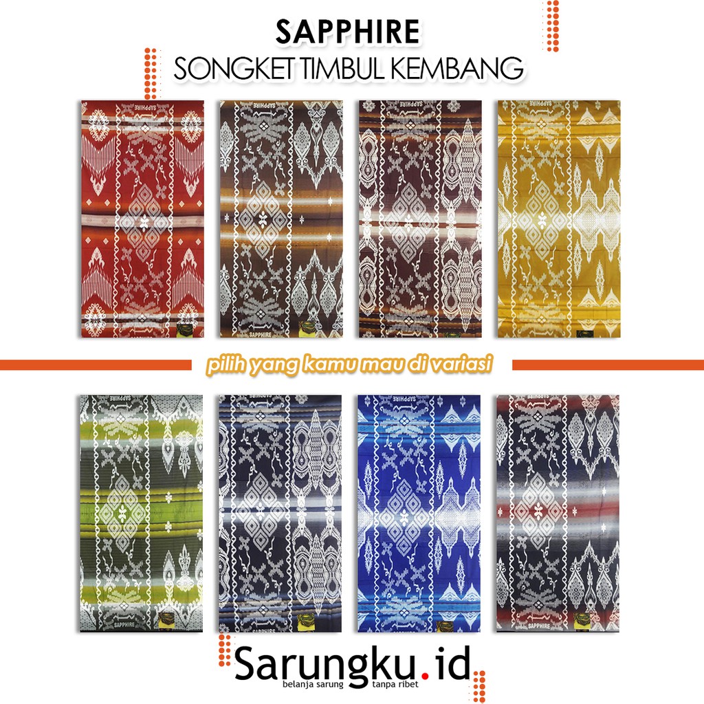 Jual SARUNG SAPPHIRE SONGKET TIMBUL KEMBANG ( STK ) | Shopee Indonesia
