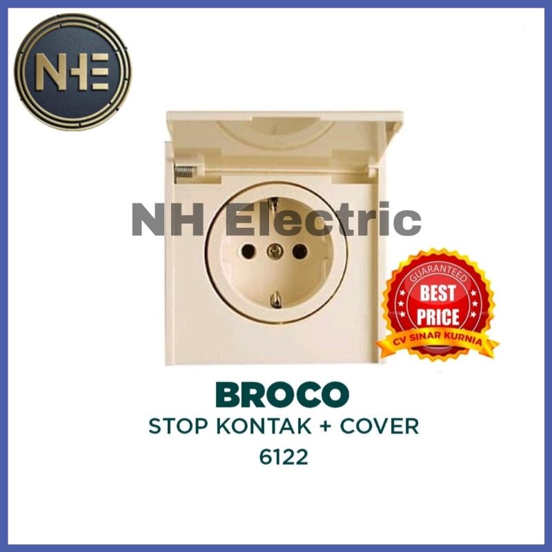Jual IB Stop Kontak Arde Tutup 6122U New Gee Cream Broco - Inbow Socket ...