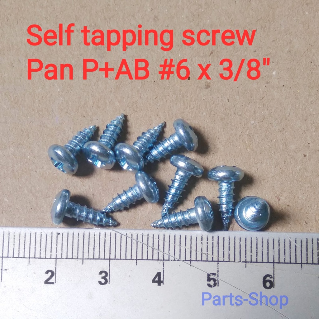 Jual 10pcs Skrup Pan P+AB #6 x 3/8" Self Tapping Screw Sekrup baut ...