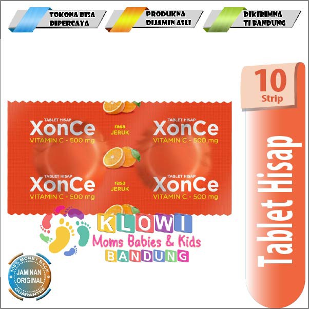 Jual Xonce Tablet Hisap Vitamin C Rasa Jeruk (Isi 10 Strip) | Shopee ...