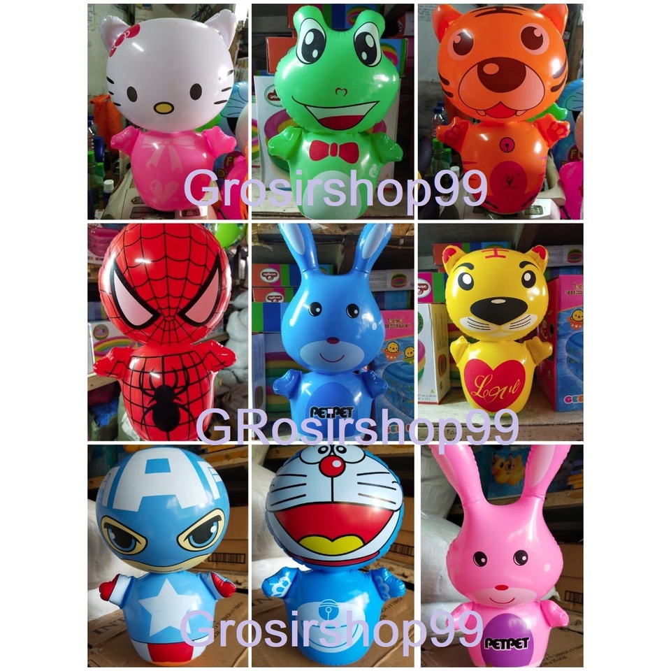 Jual 35cm Mainan Boneka Angin Pasir Tinju an Anak Kitty, Kodok , Tiger ...