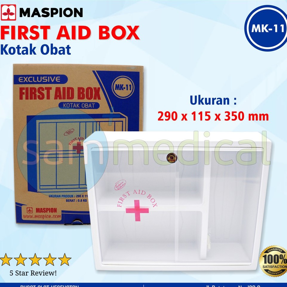 Jual Maspion Kotak P3K Obat Kecil / Kotak Obat / First Aid Box MK-11 ...