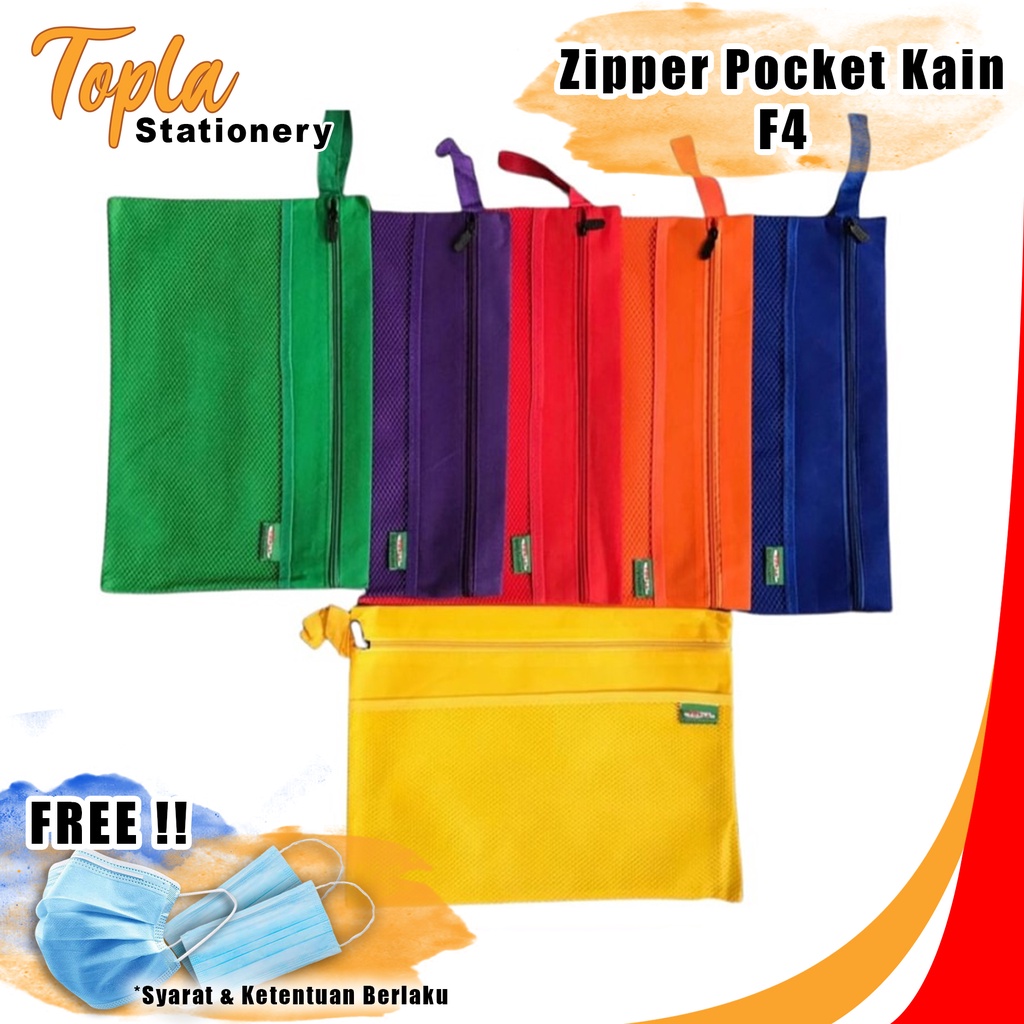 Jual Folder File Map File Zipper Pocket Kain Resleting Ukuran Folio ...
