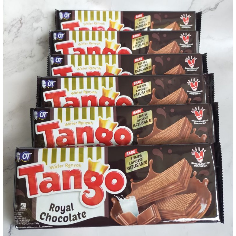 Jual WAFER TANGO ROYAL COKLAT 130GR, 1 PAKET ISI 6 PCS MURMER TANGGO ...