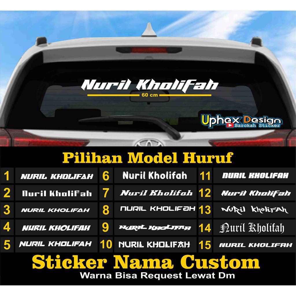 Jual sticker nama custom kaca mobil bahan reflektif/ oracal | Shopee ...