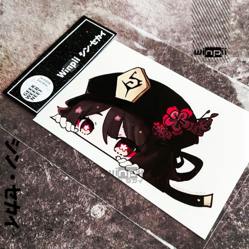 Jual Stiker Ngintip / Peeking Sticker Hu Tao Genshin Impact | Shopee ...