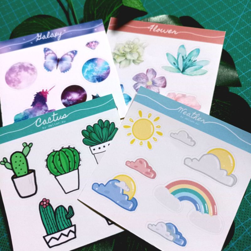 Jual Sticker Sheet Plant / Awan / Tanaman / Galaxy / Sticker Plant ...
