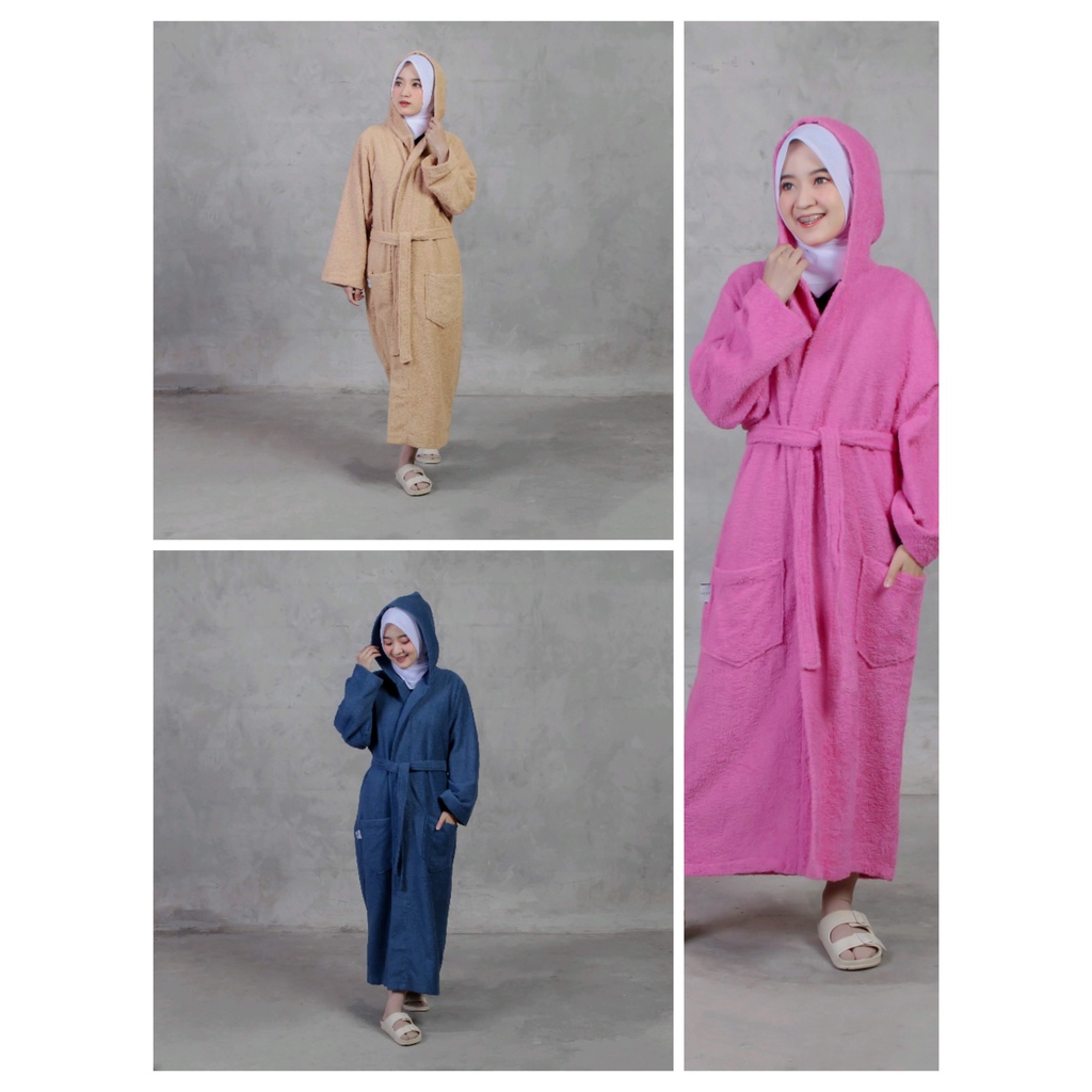 Jual Handuk Kimono Mandi Dewasa Tudung Hoodie Syar'i Bahan Cotton Towel ...