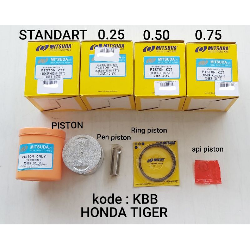 Jual Piston Kit Seher dan Ring Mitsuda Honda TIGER / VIAR (KBB ...