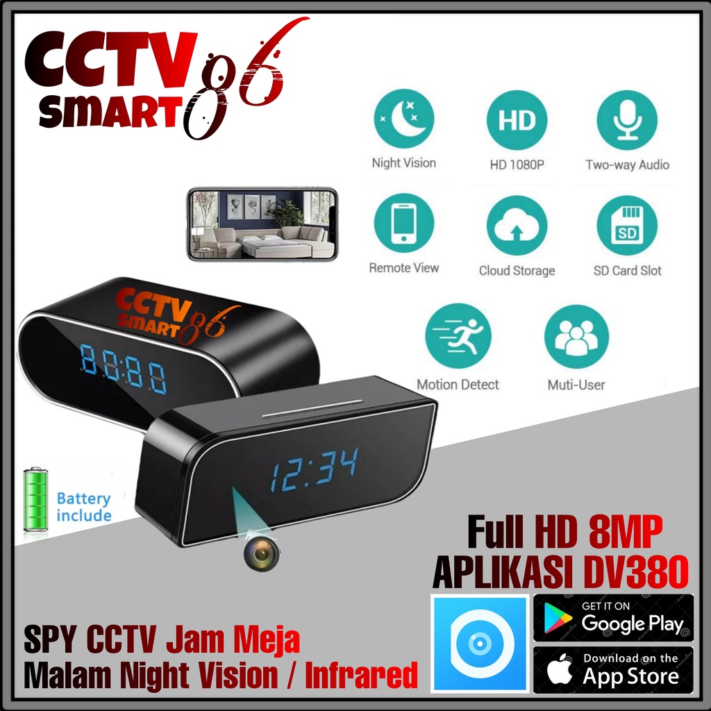 Jual CCTV JAM MEJA KAMERA MINI HD 1080P SPY CLOCK INFRARED NIGHT VISION ...