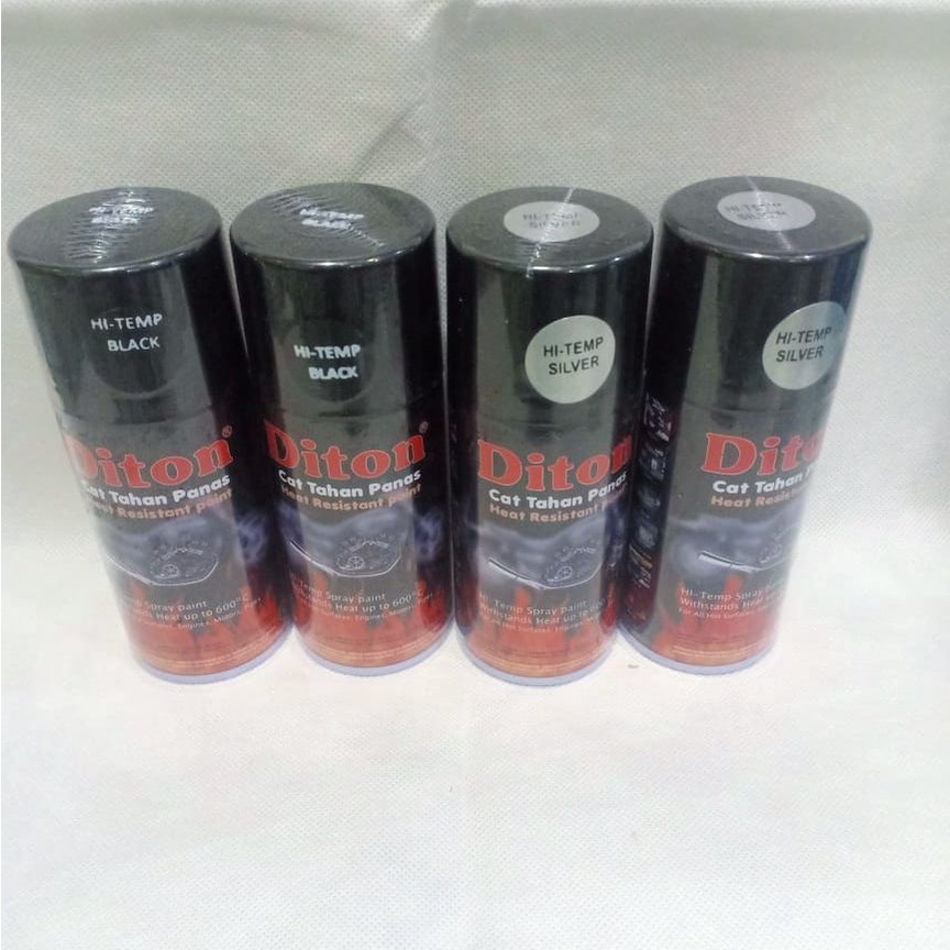 Jual Cat Semprot Knalpot DITON HI-TEMP Tahan Panas sd 600°C Hi Temp Black dan HiTemp Silver ...