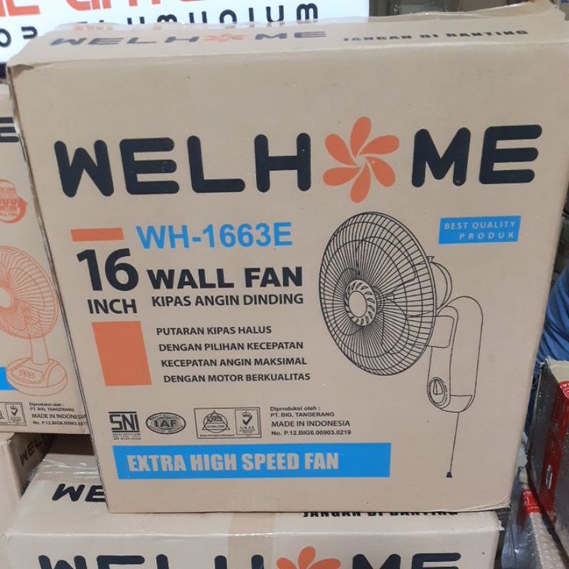 Jual WELHOME Wall Fan / Kipas Angin Dinding 16 inch WH-1663 / WH 1661 ...