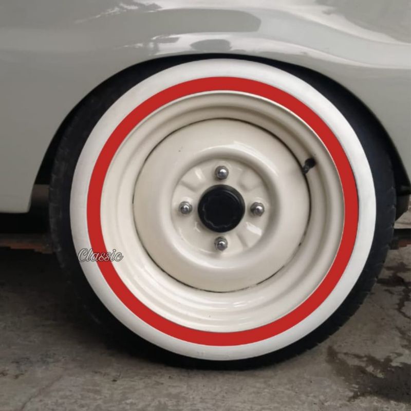 Jual LIS BAN MOBIL LISBAN Ring Ban Classic Motif Polos Strip merah (4 ...