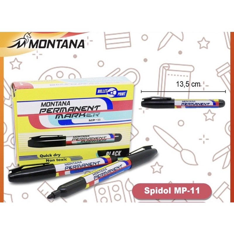 Jual SPIDOL HITAM PERMANENT MONTANA MP 11 (BISA DI ISI ULANG) | Shopee ...