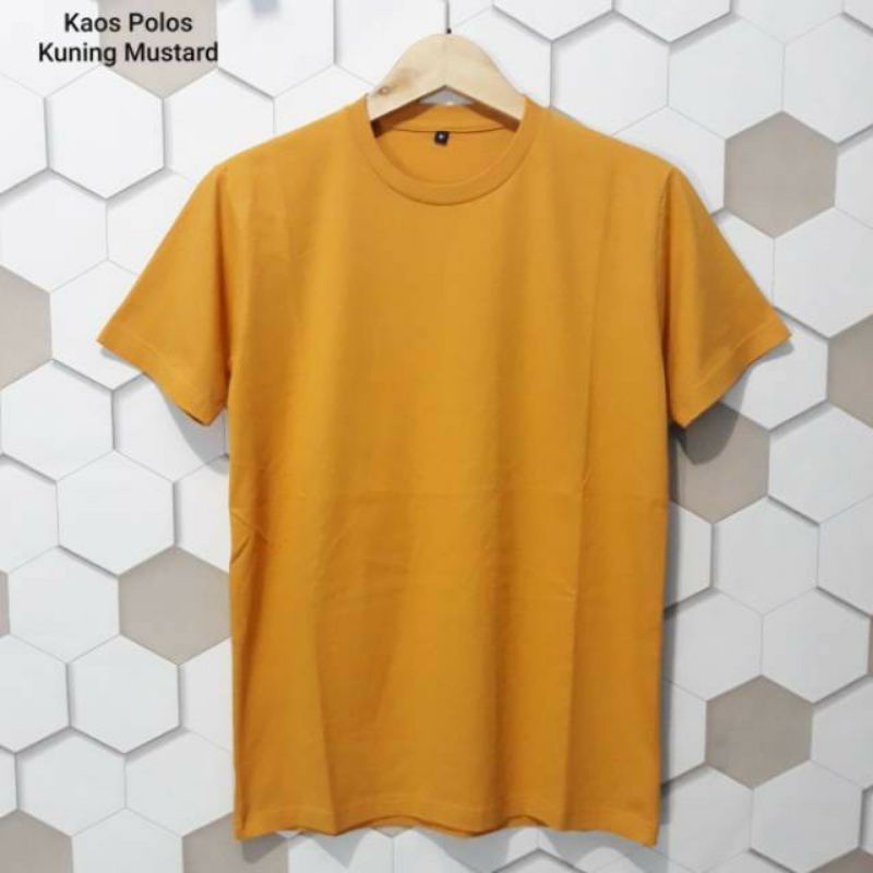 Jual kaos polos kuning mustard pria | Shopee Indonesia
