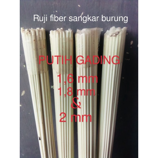 Jual Ruji i fiber 1,6 &1,8& 2 mm putih gading, pnjng 60 cm isi 50 ...