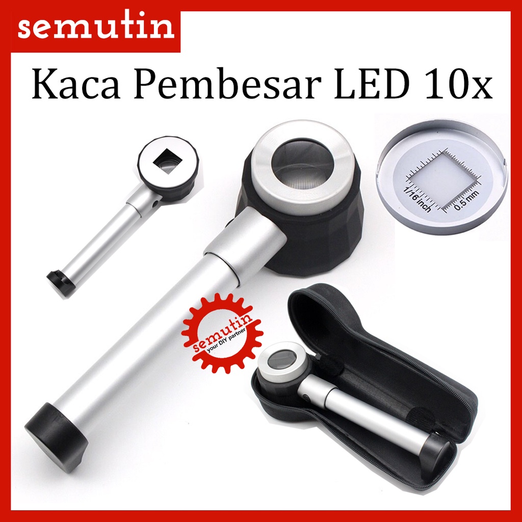 Jual Kaca Pembesar LED 10x / Lampu Lup Lensa Magnifier Handheld ...
