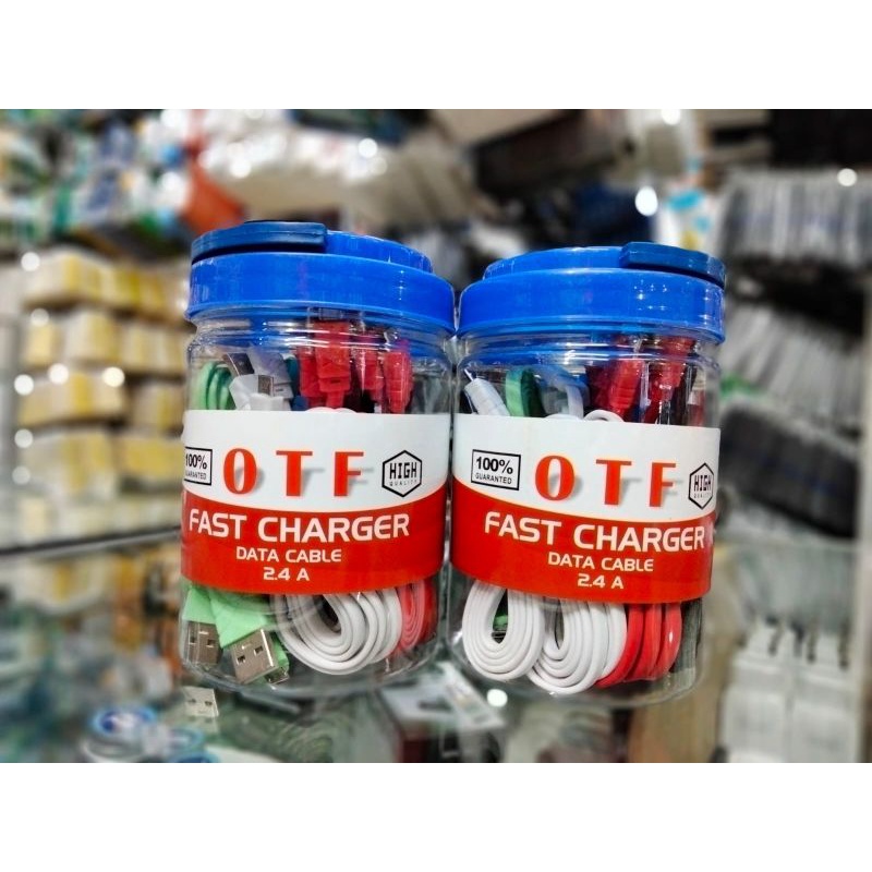 Jual KABEL DATA OTF FAST CHARGER 2.4A 1M MICRO ISI 15 PCS (1 TOPLES ...